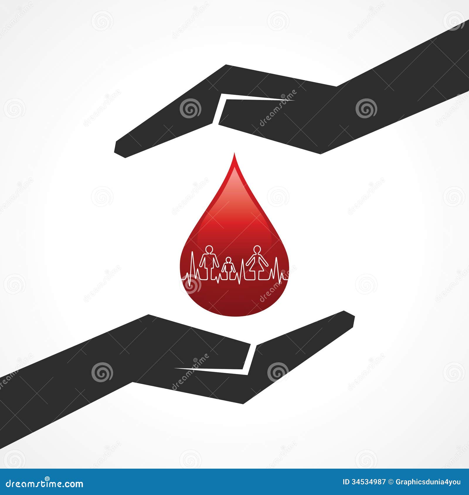 Save Blood Drop with Heartbeat Concept Stock Vector - Illustration of ...
