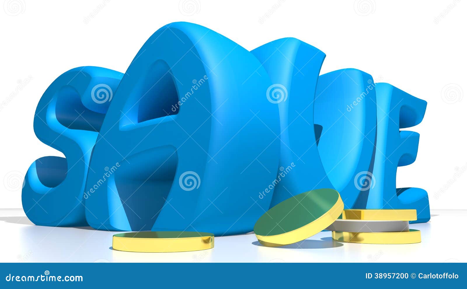 Save blue stock illustration. Illustration of economical - 38957200