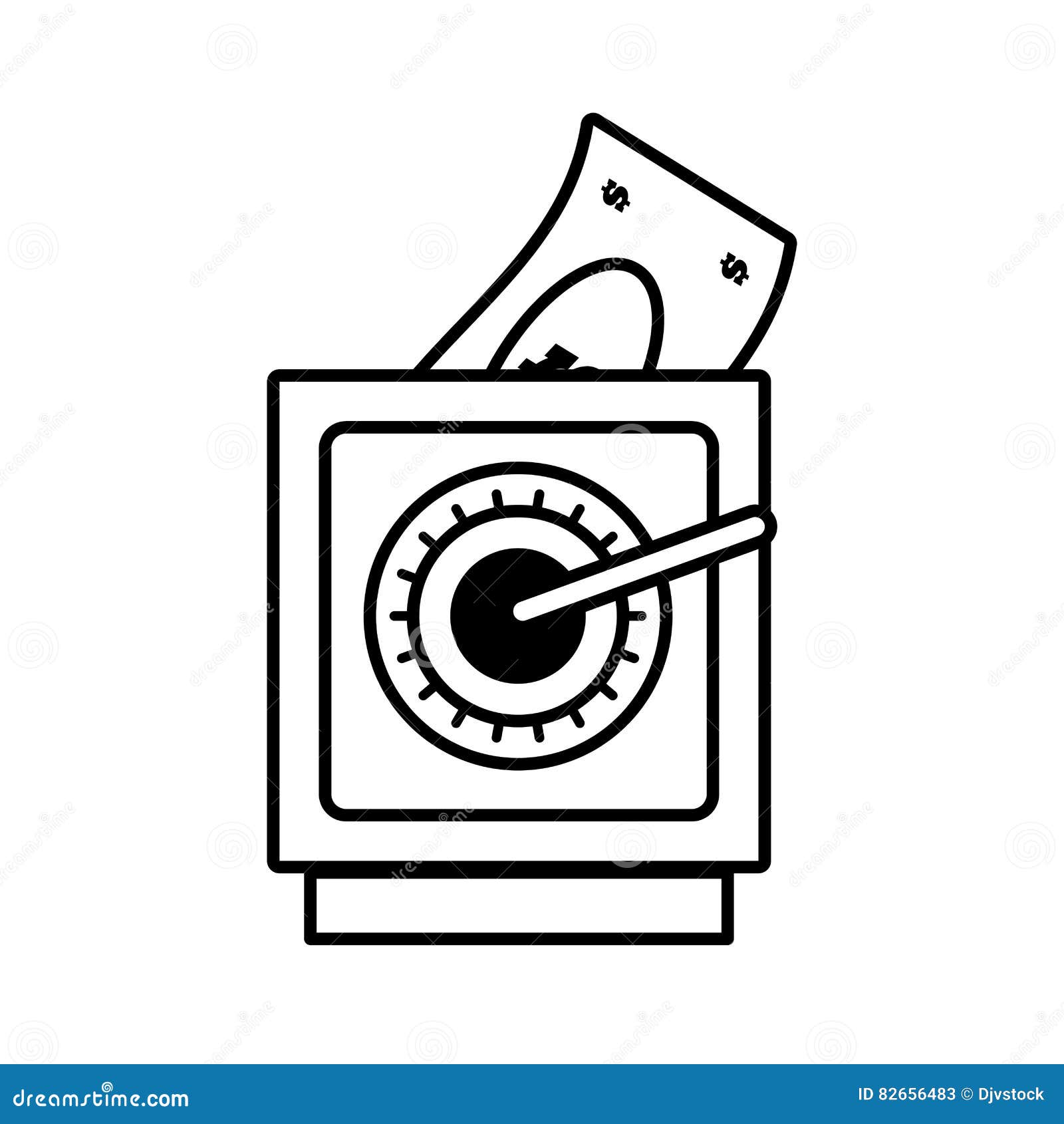 Save Box Money Cash Bills Line Stock Illustration - Illustration of ...