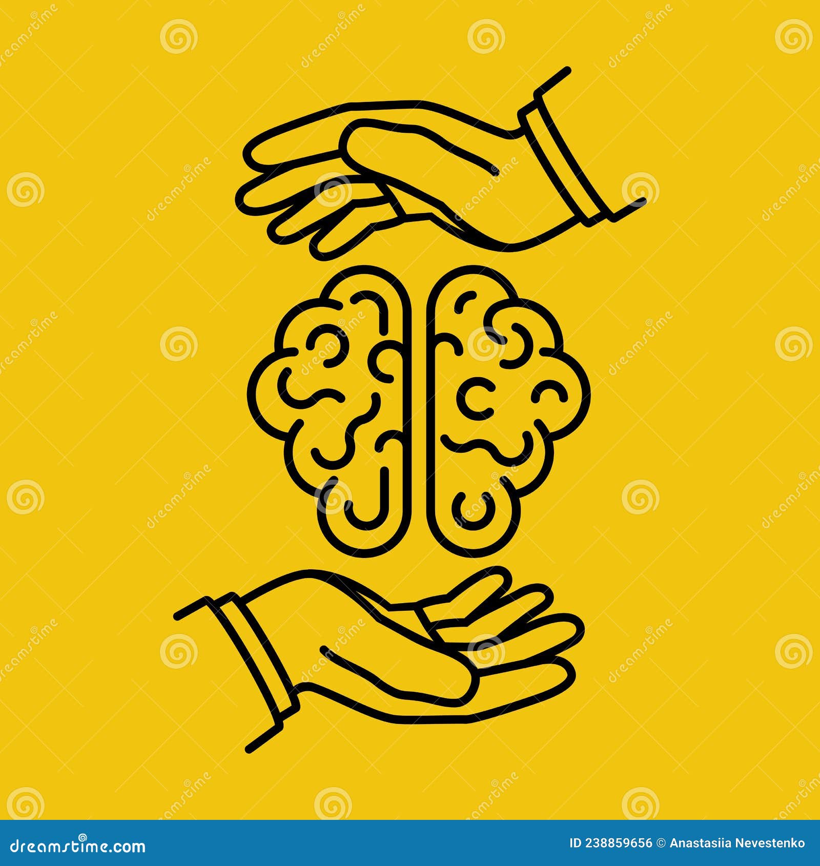Save Brain. Protection Mind Stock Vector - Illustration of brain ...