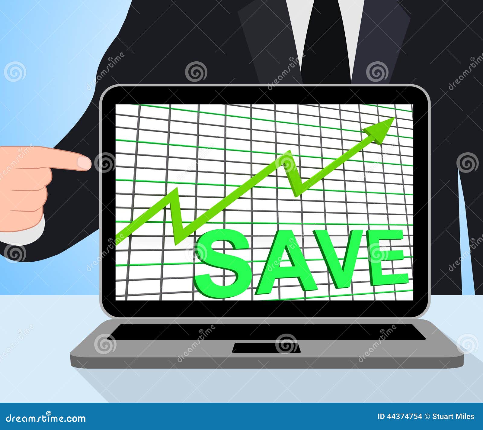 Save Chart Graph Displays Increasing Savings Investment Stock ...