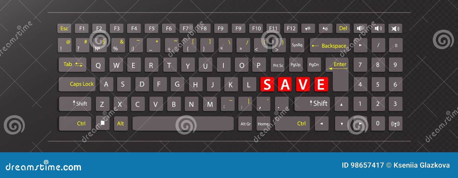 Save Concept. Illustration Keyboard Stock Illustration - Illustration ...