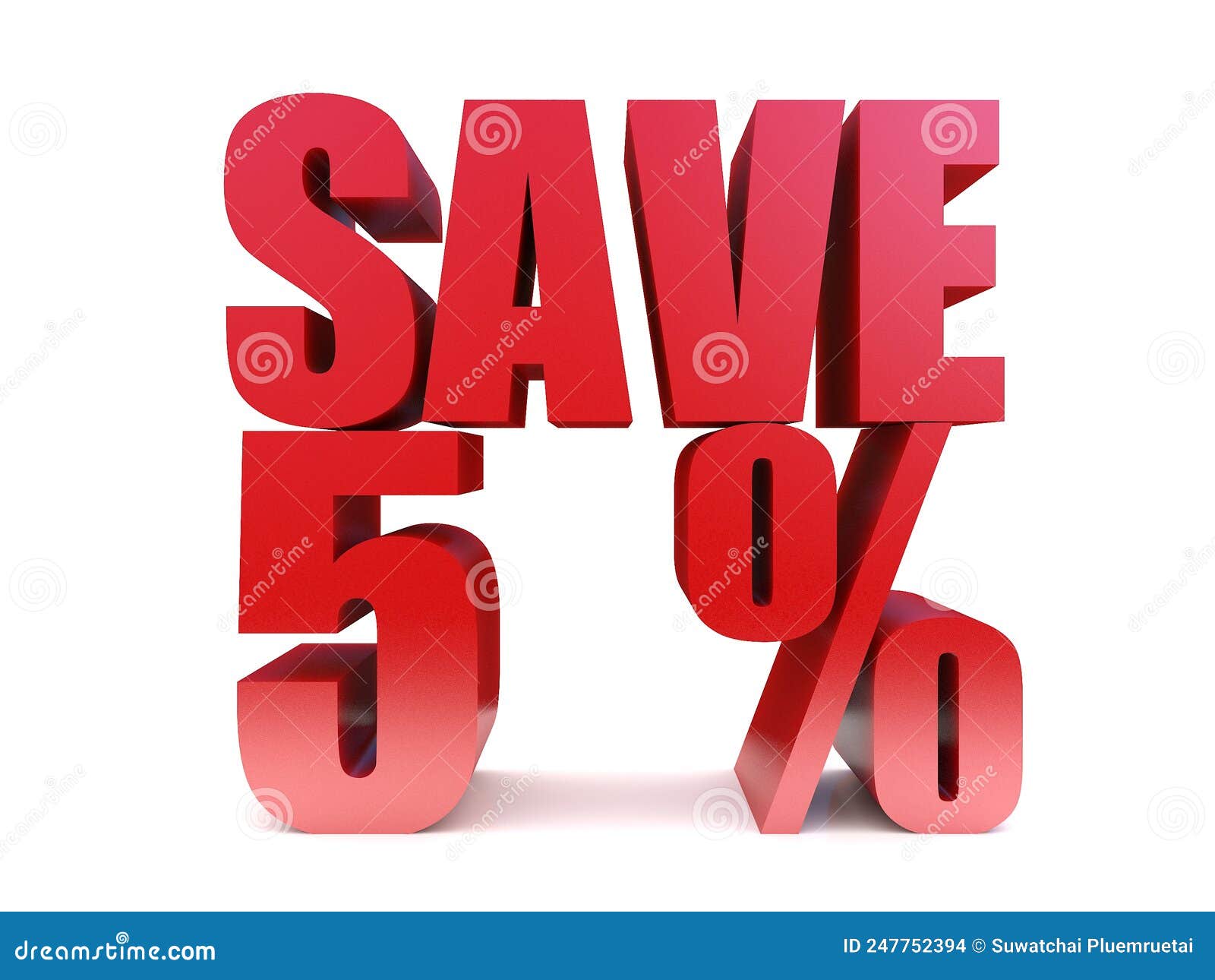 Save 5 3d Text Symbol. 3d Rendering Stock Illustration - Illustration ...