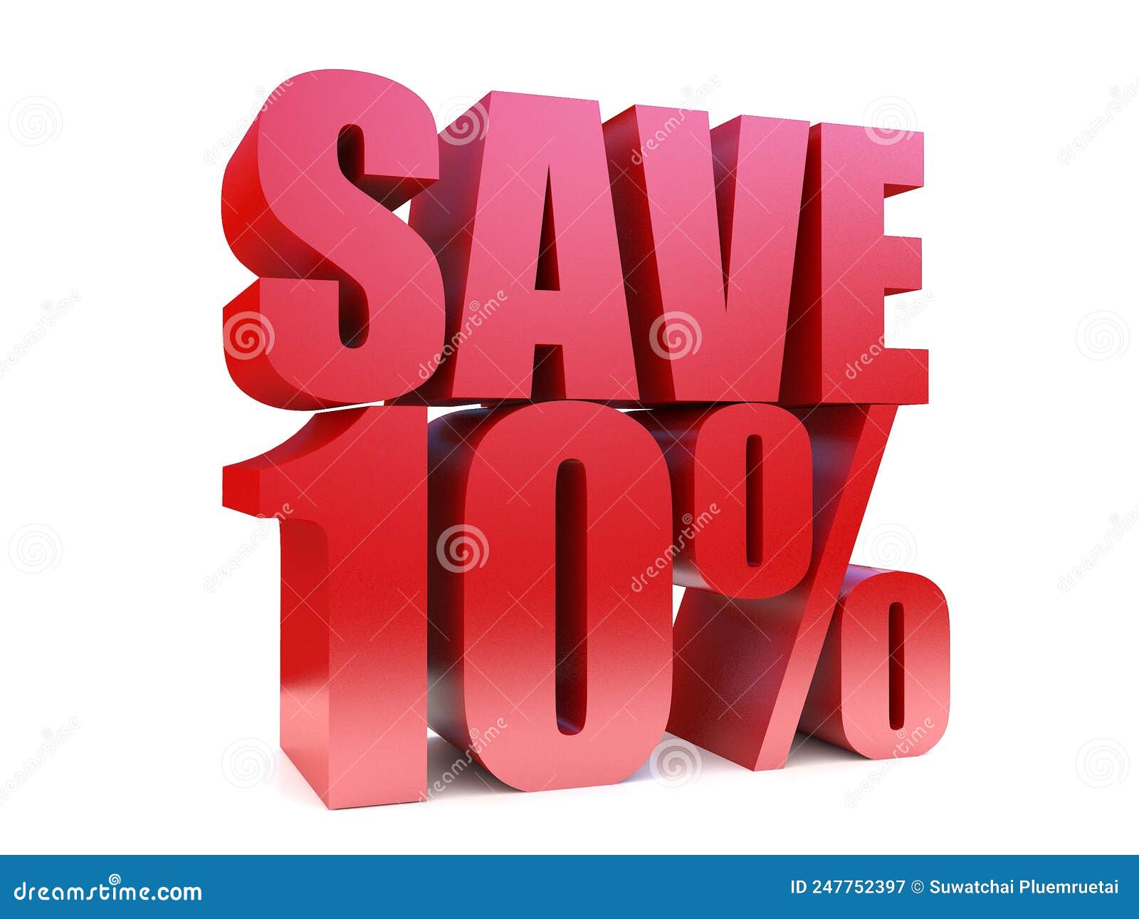 Save 10 3d Text Symbol. 3d Rendering Stock Illustration - Illustration ...