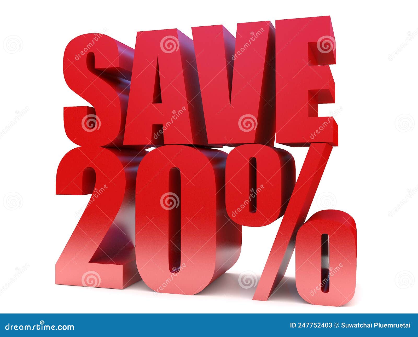Save 20 3d Text Symbol. 3d Rendering Stock Illustration - Illustration ...