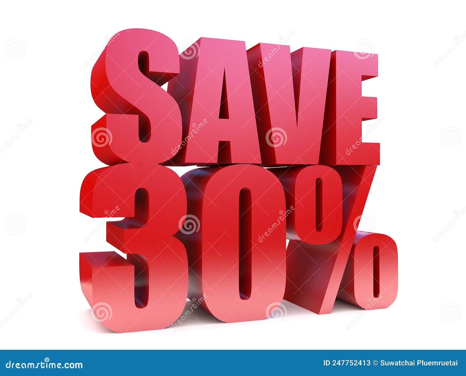 Save 30 3d Text Symbol. 3d Rendering Stock Illustration - Illustration ...
