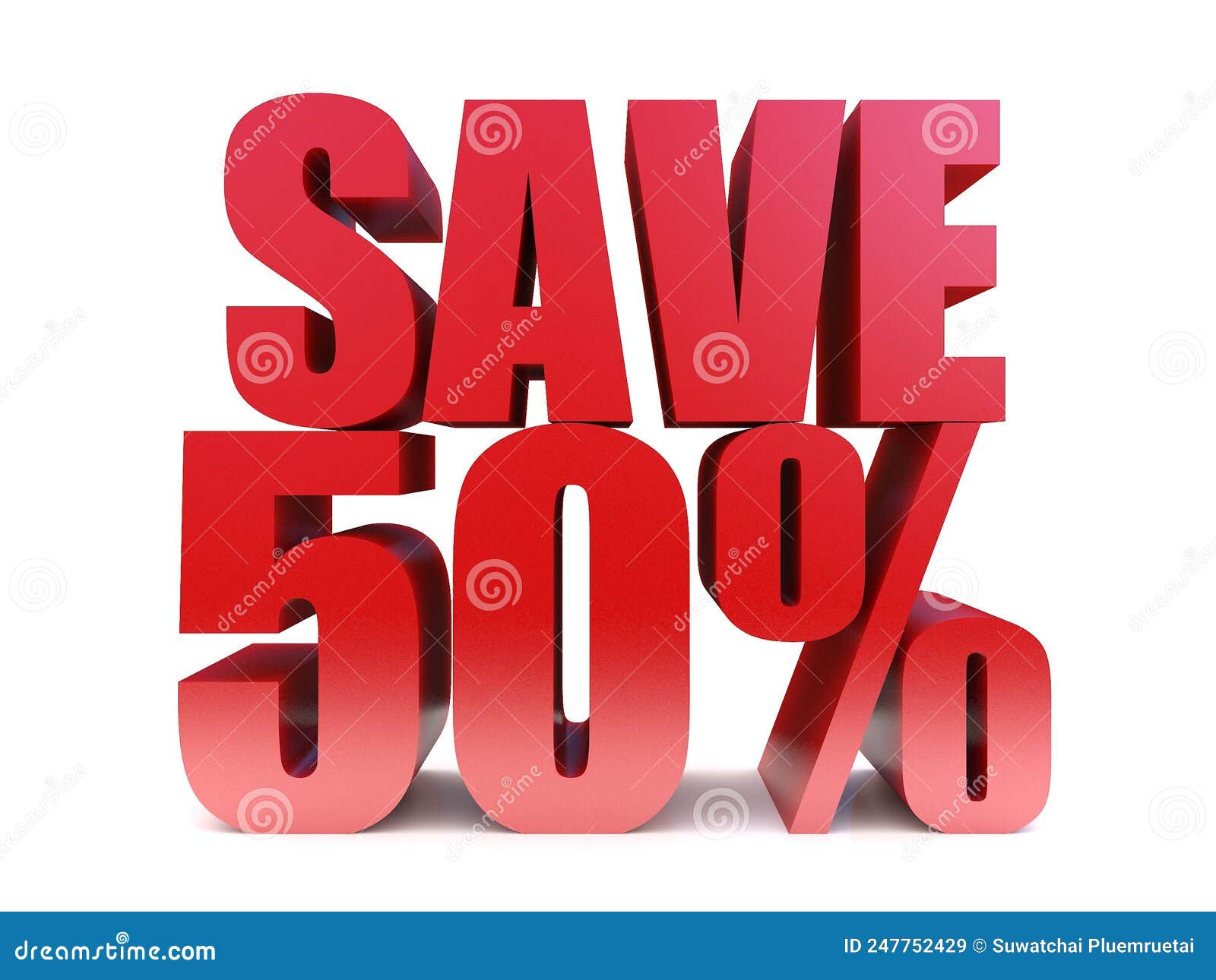 Save 50 3d Text Symbol. 3d Rendering Stock Illustration - Illustration ...