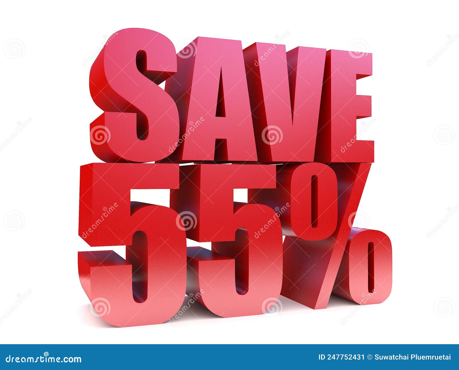 Save 55 3d Text Symbol. 3d Rendering Stock Illustration - Illustration ...