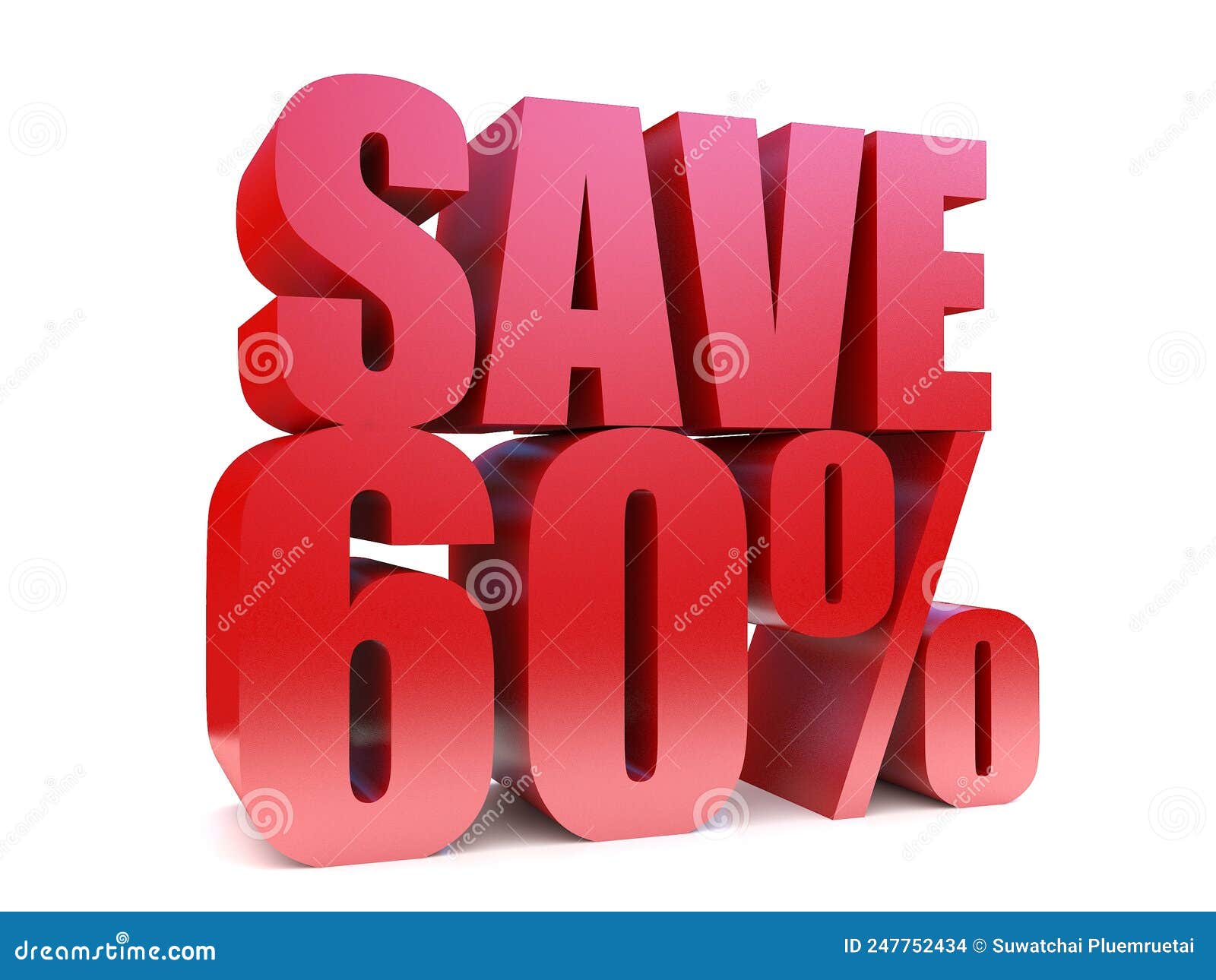 Save 60 3d Text Symbol. 3d Rendering Stock Illustration - Illustration ...