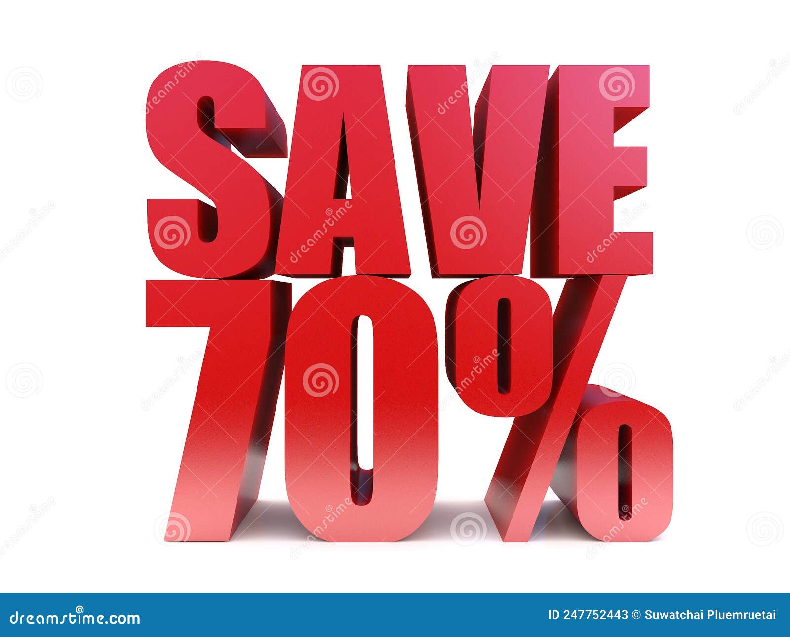 Save 70 3d Text Symbol. 3d Rendering Stock Illustration - Illustration ...