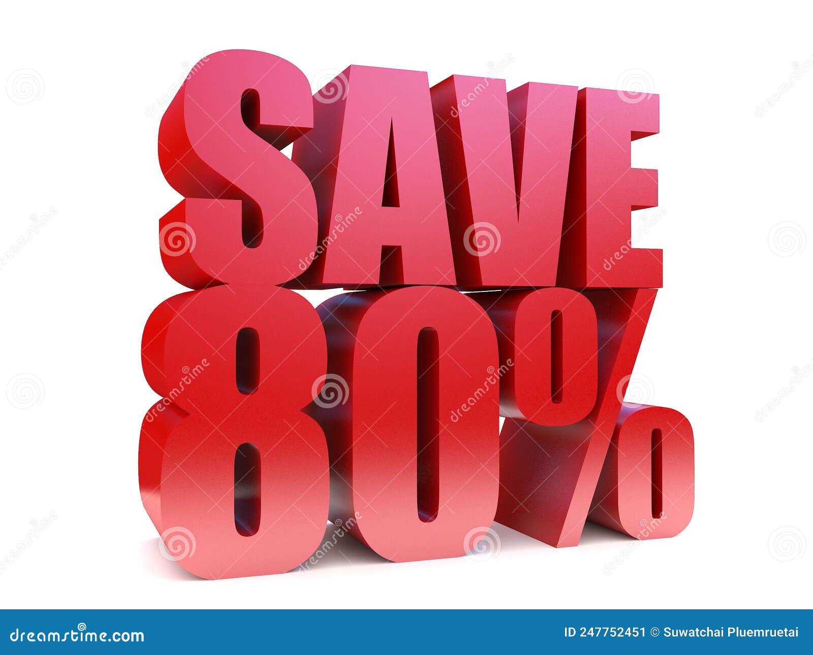 Save 80 3d Text Symbol. 3d Rendering Stock Illustration - Illustration ...
