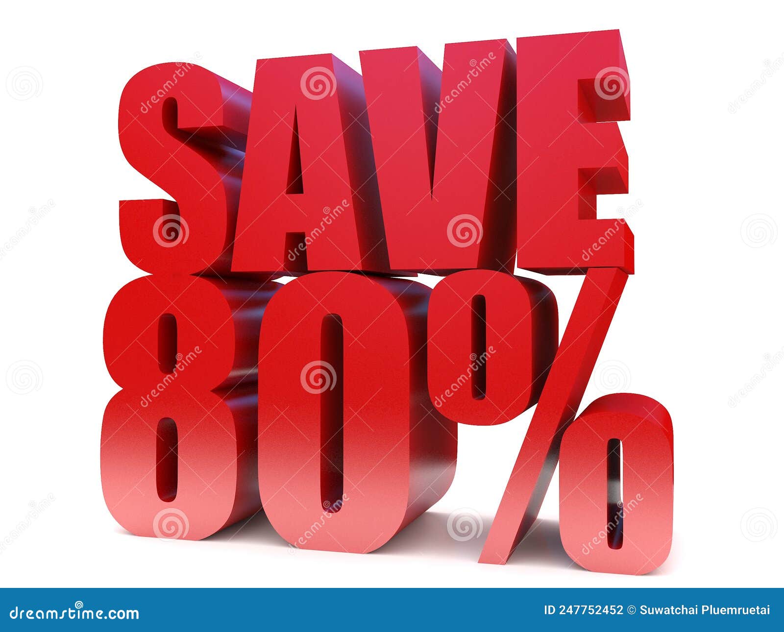Save 80 3d Text Symbol. 3d Rendering Stock Illustration - Illustration ...