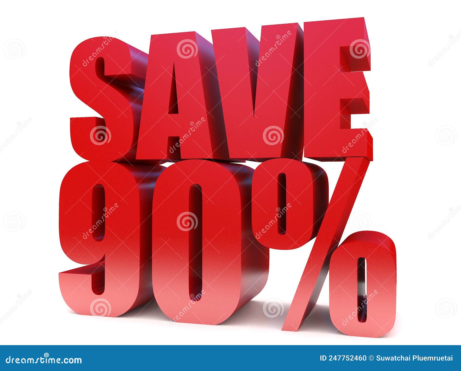 Save 90 3d Text Symbol. 3d Rendering Stock Illustration - Illustration ...