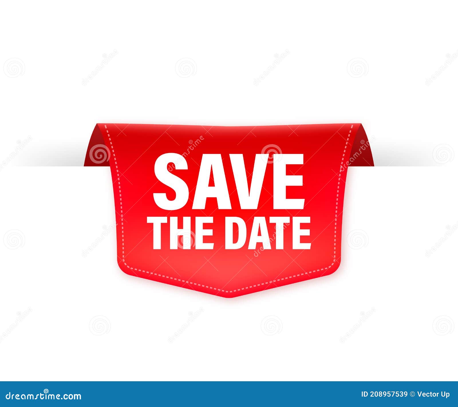 Save the Data Red Ribbon in 3D Style on White Background. Vector ...