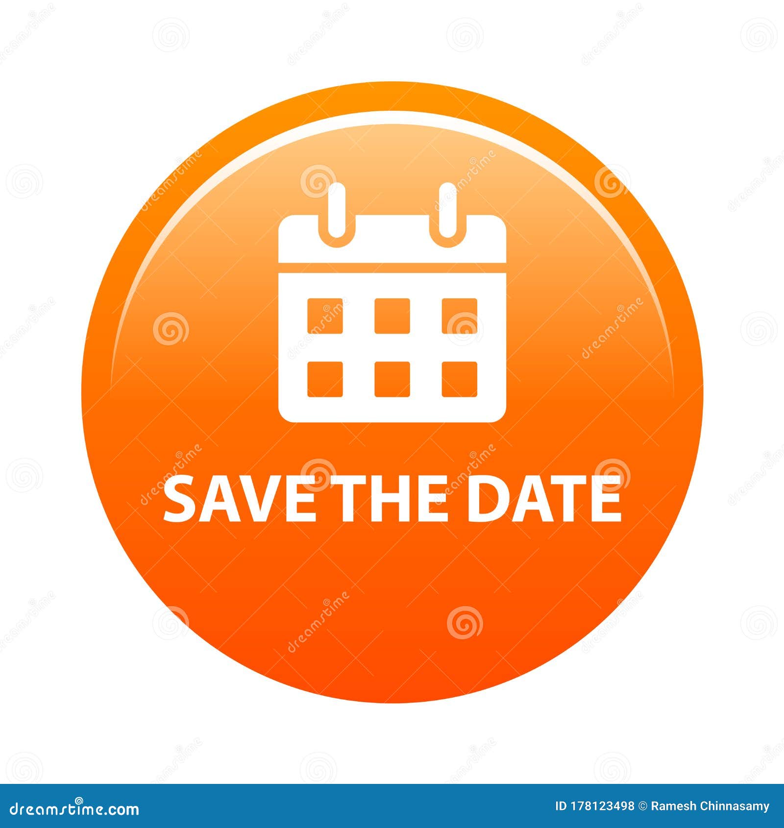 Save the date button stock vector. Illustration of icon - 178123498