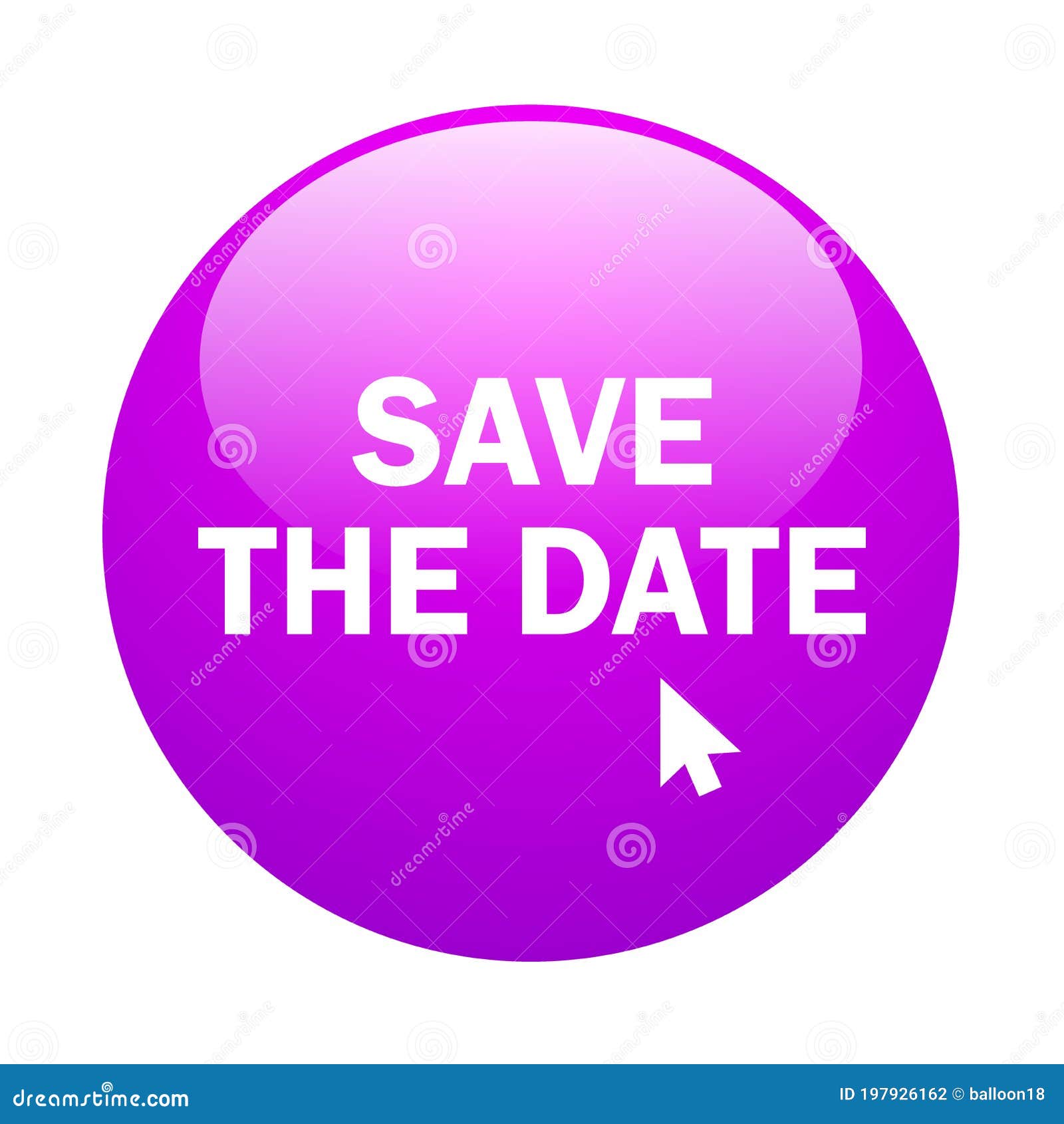 Save the date button stock vector. Illustration of pink - 197926162