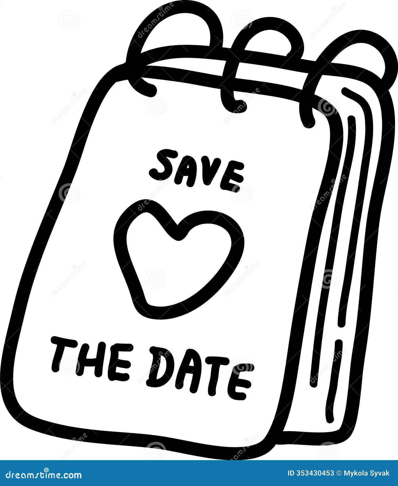 Save the Date Calendar Sketch Stock Illustration - Illustration of week ...