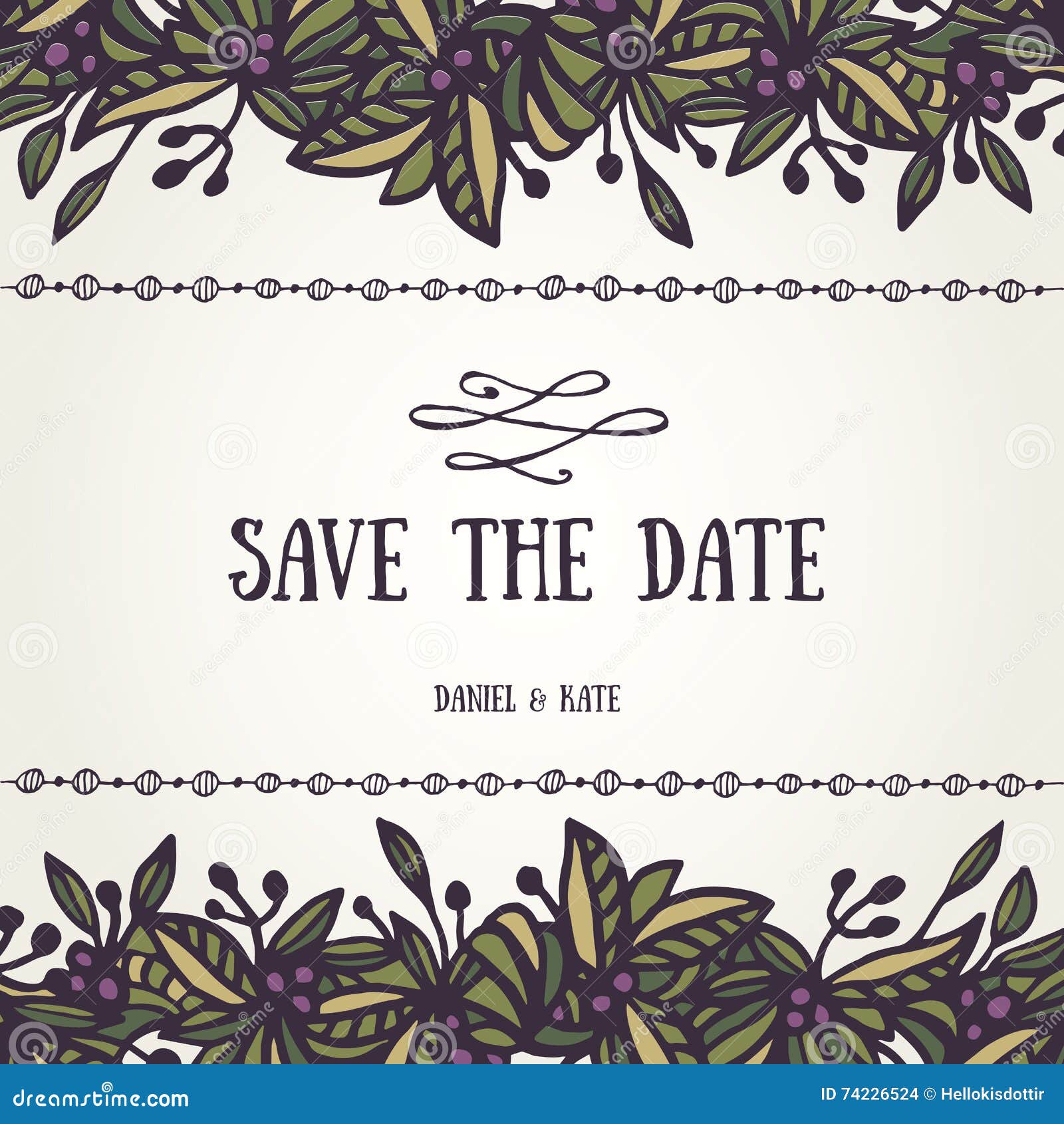 Save the Date Card Template Stock Vector - Illustration of greeting ...