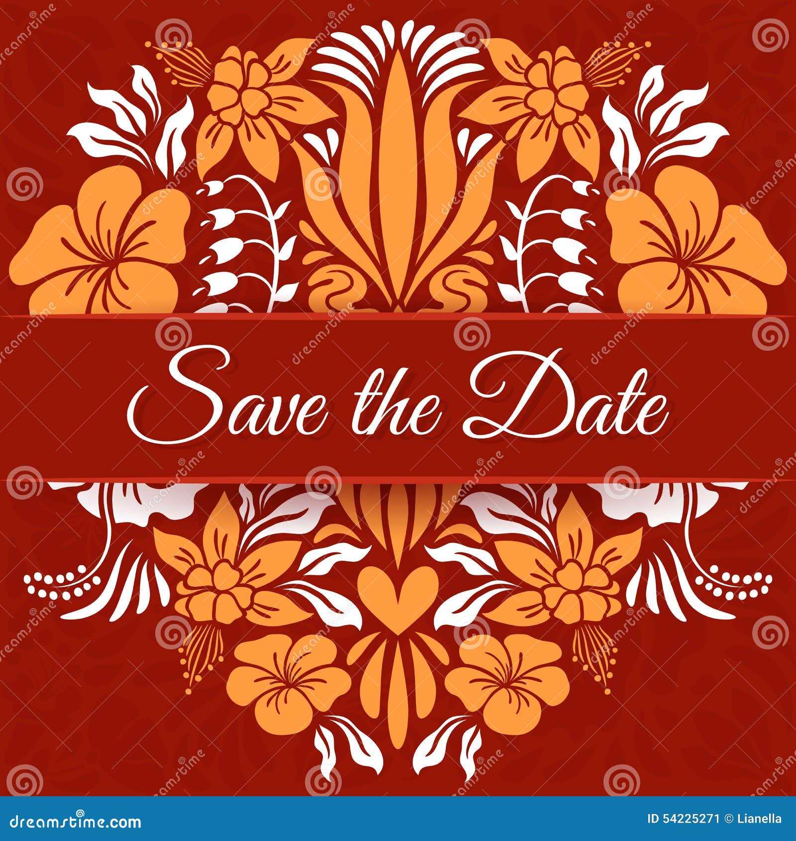 Save the Date Card stock vector. Illustration of border - 54225271