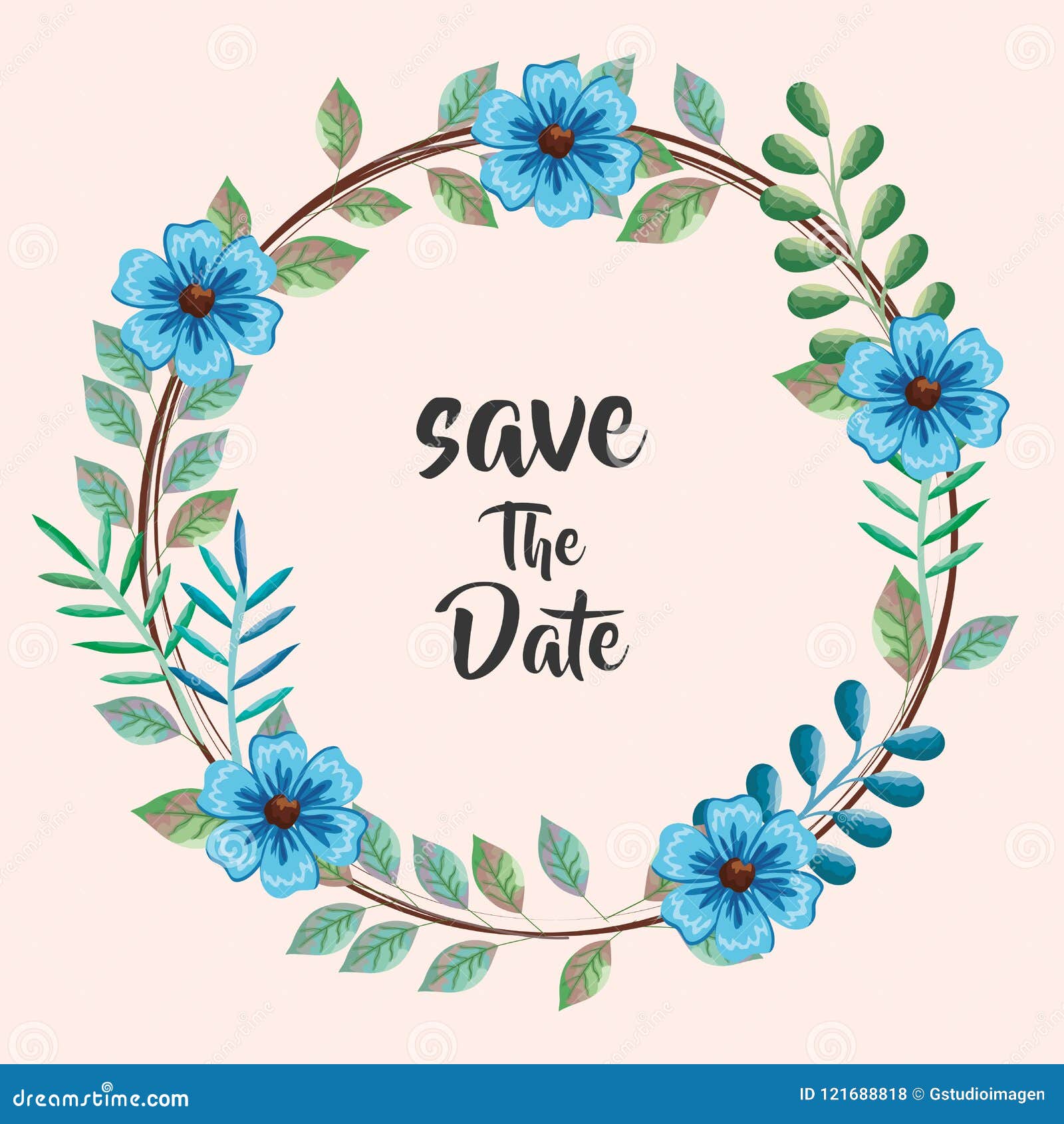 Save the Date Circular Frame Stock Vector - Illustration of clipart ...