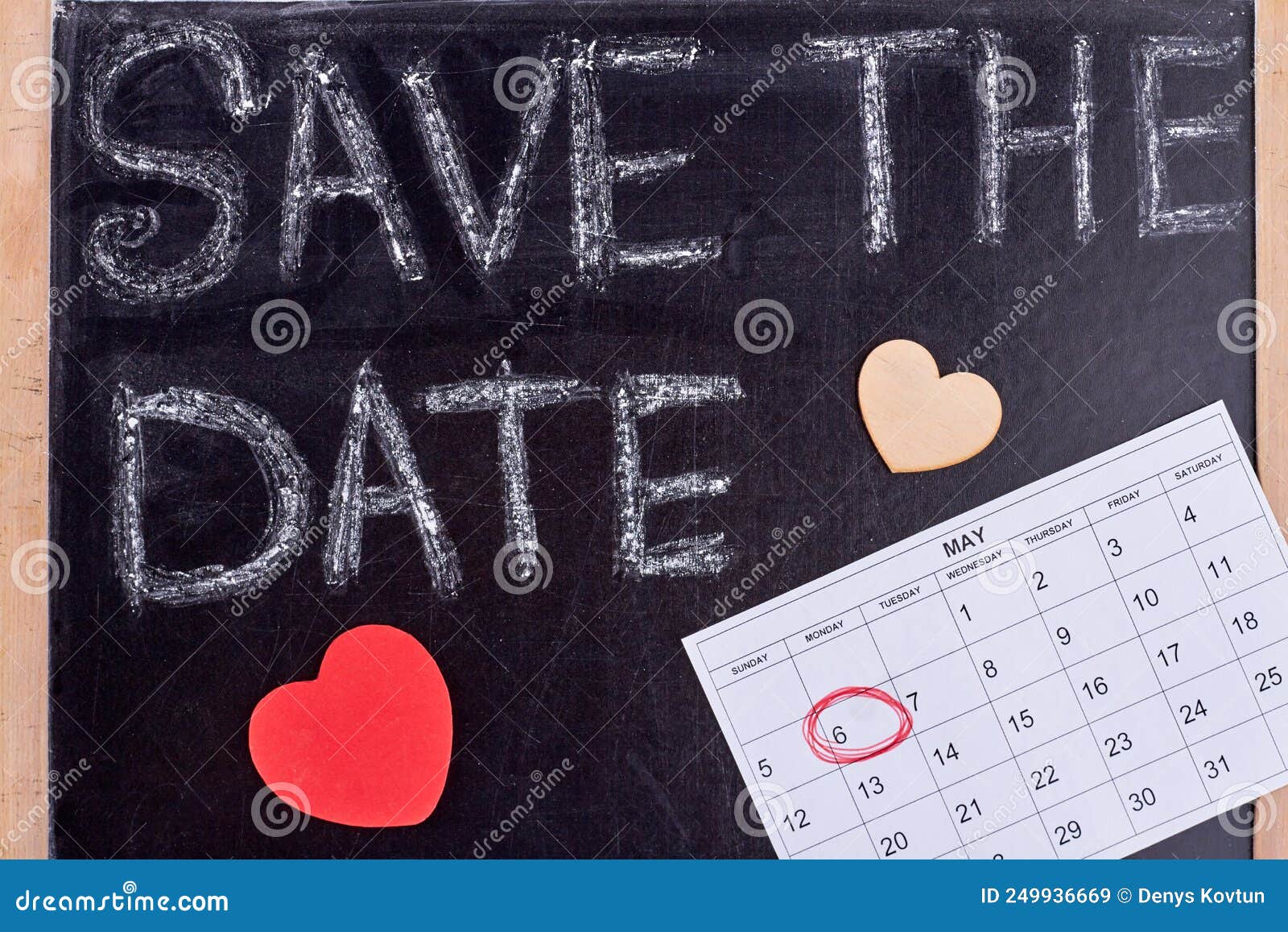 Save the Date Concept with Paper Hearts. Stock Image - Image of ...