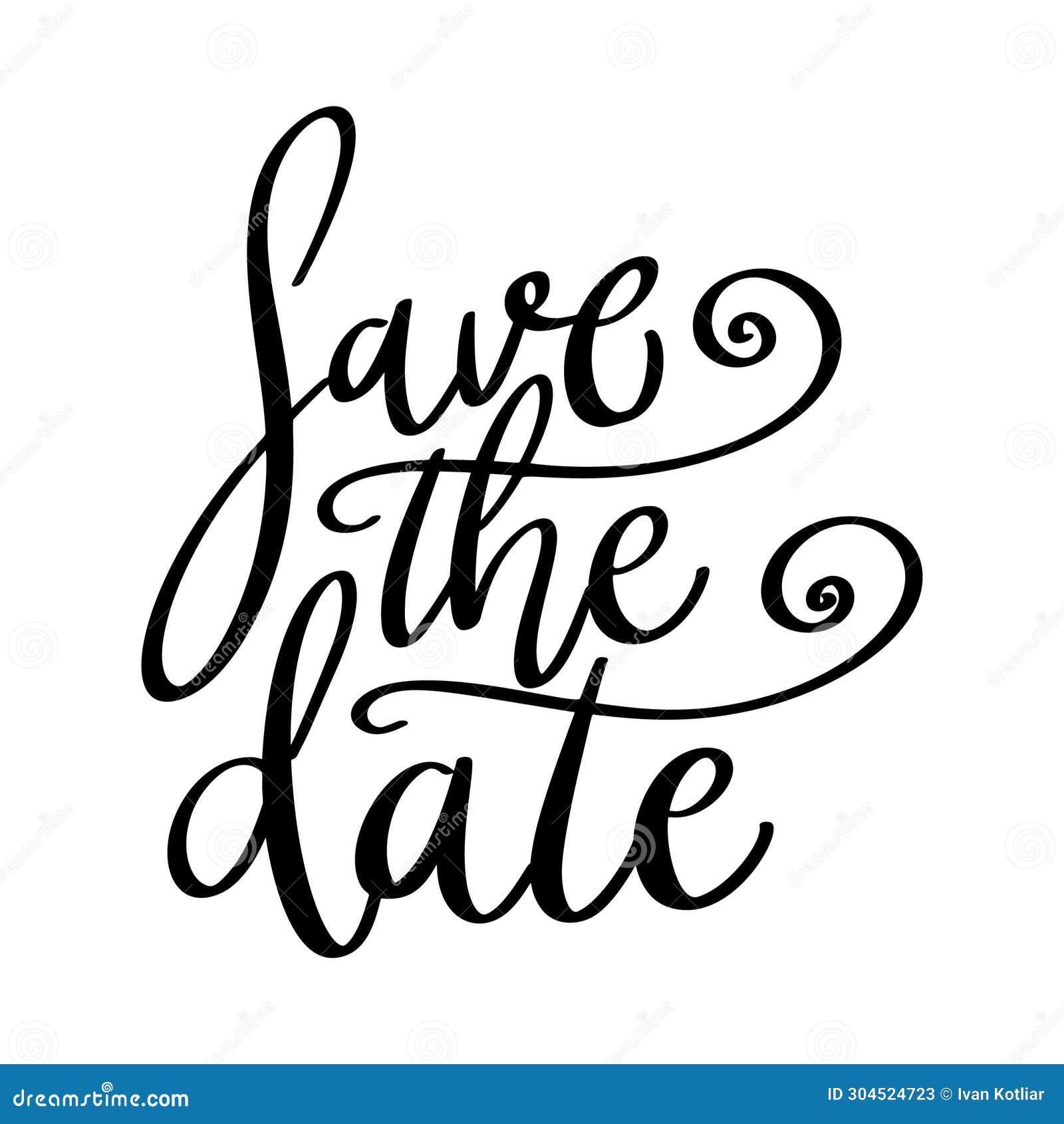 Save the Date, Hand Lettering Phrase, Poster Design, Calligraphy Stock ...