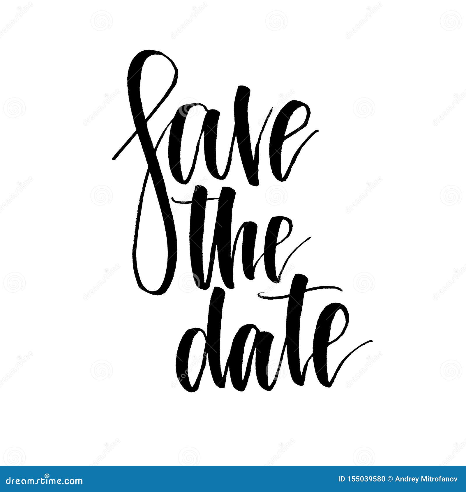 Save the Date. Handwritten Text Stock Illustration - Illustration of ...