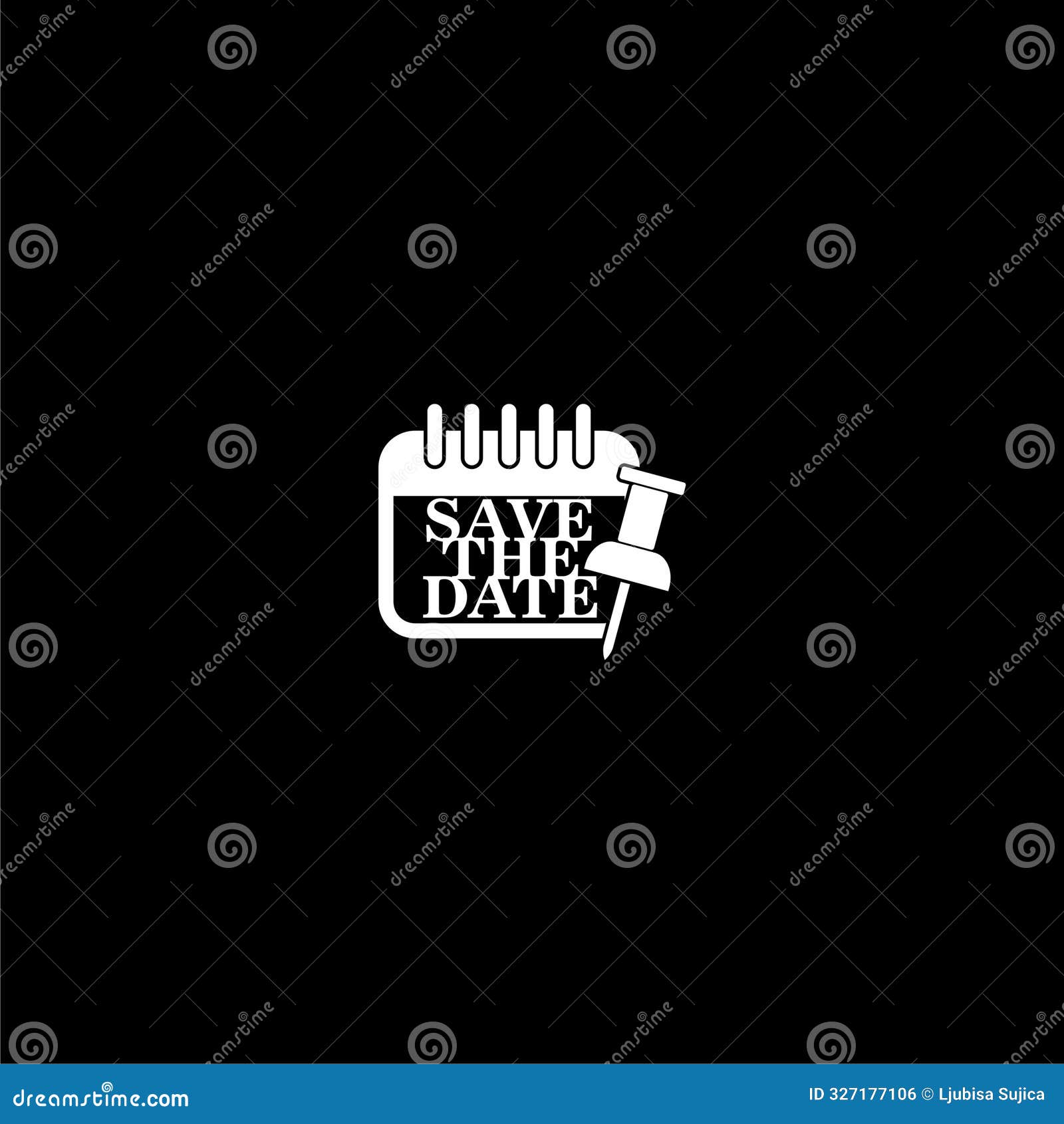 Save the Date Icon Isolated on Dark Background Stock Illustration ...