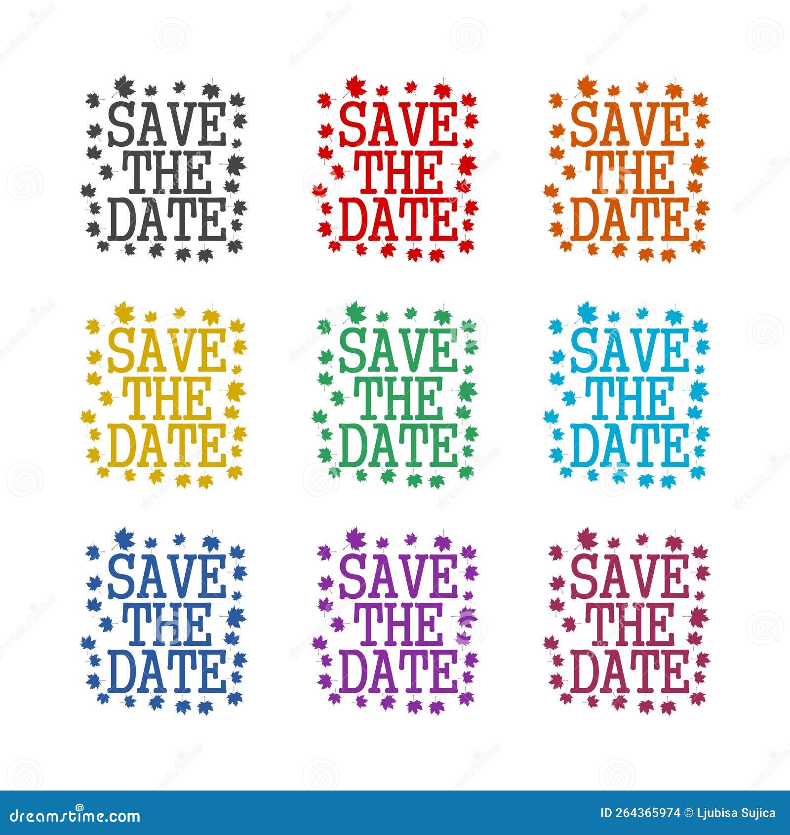 Save the Date Icon Isolated on White Background. Set Icons Colorful ...