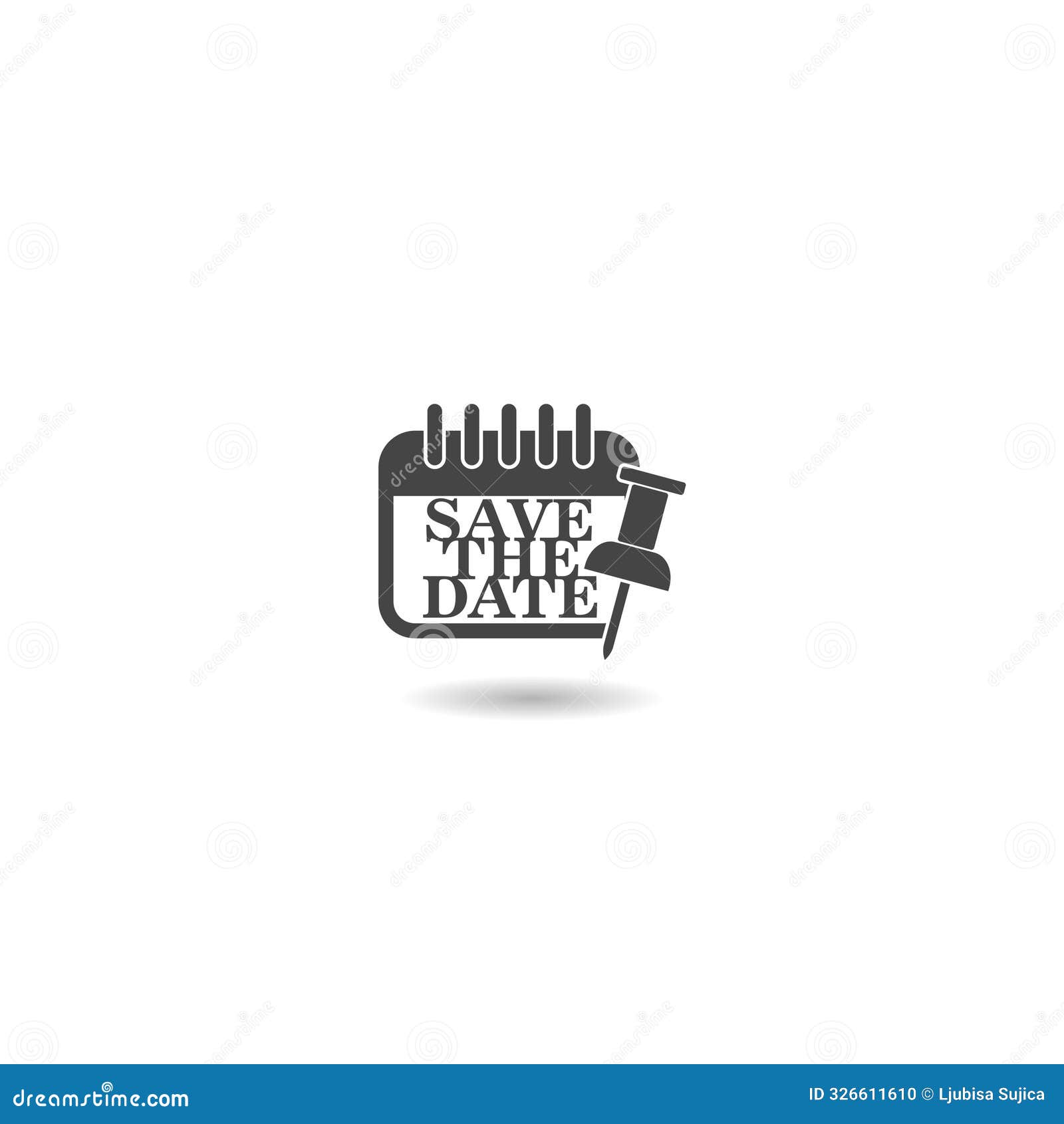 Save the Date Icon with Shadow Stock Vector - Illustration of glossy ...