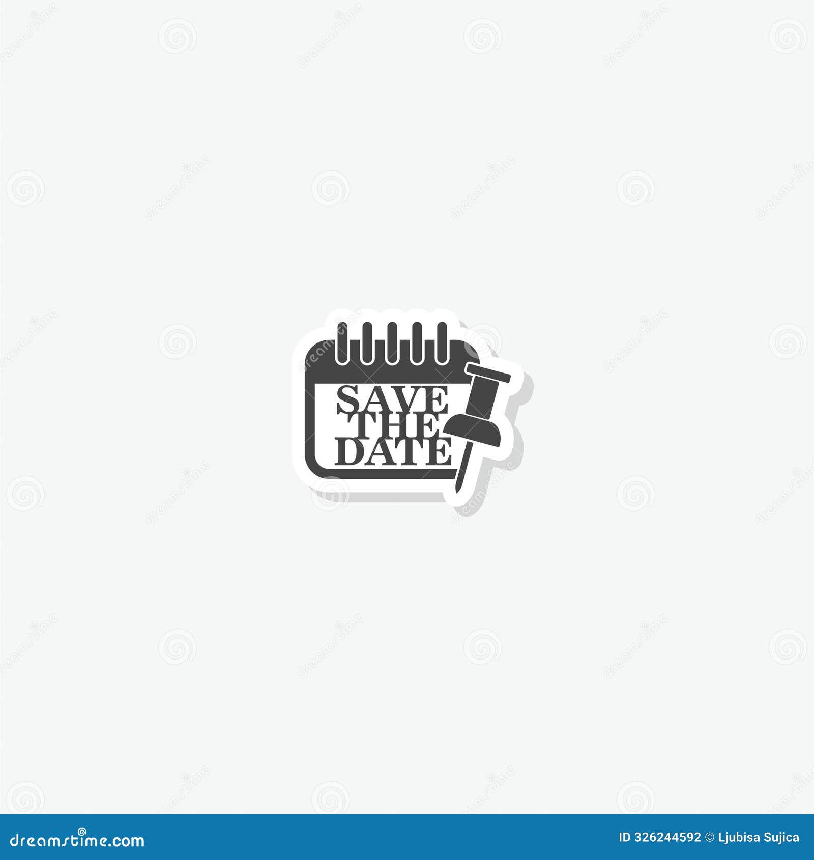 Save the Date Icon Sticker Isolated on Gray Background Stock ...
