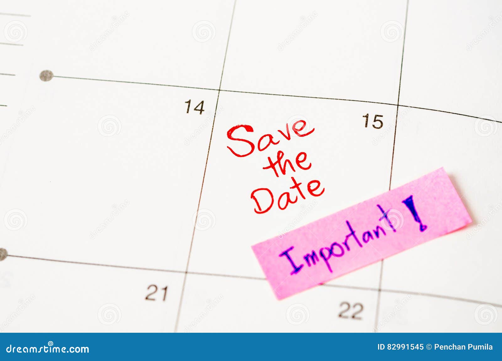 Save the Date with Important Sticky Note.. Stock Image - Image of ...