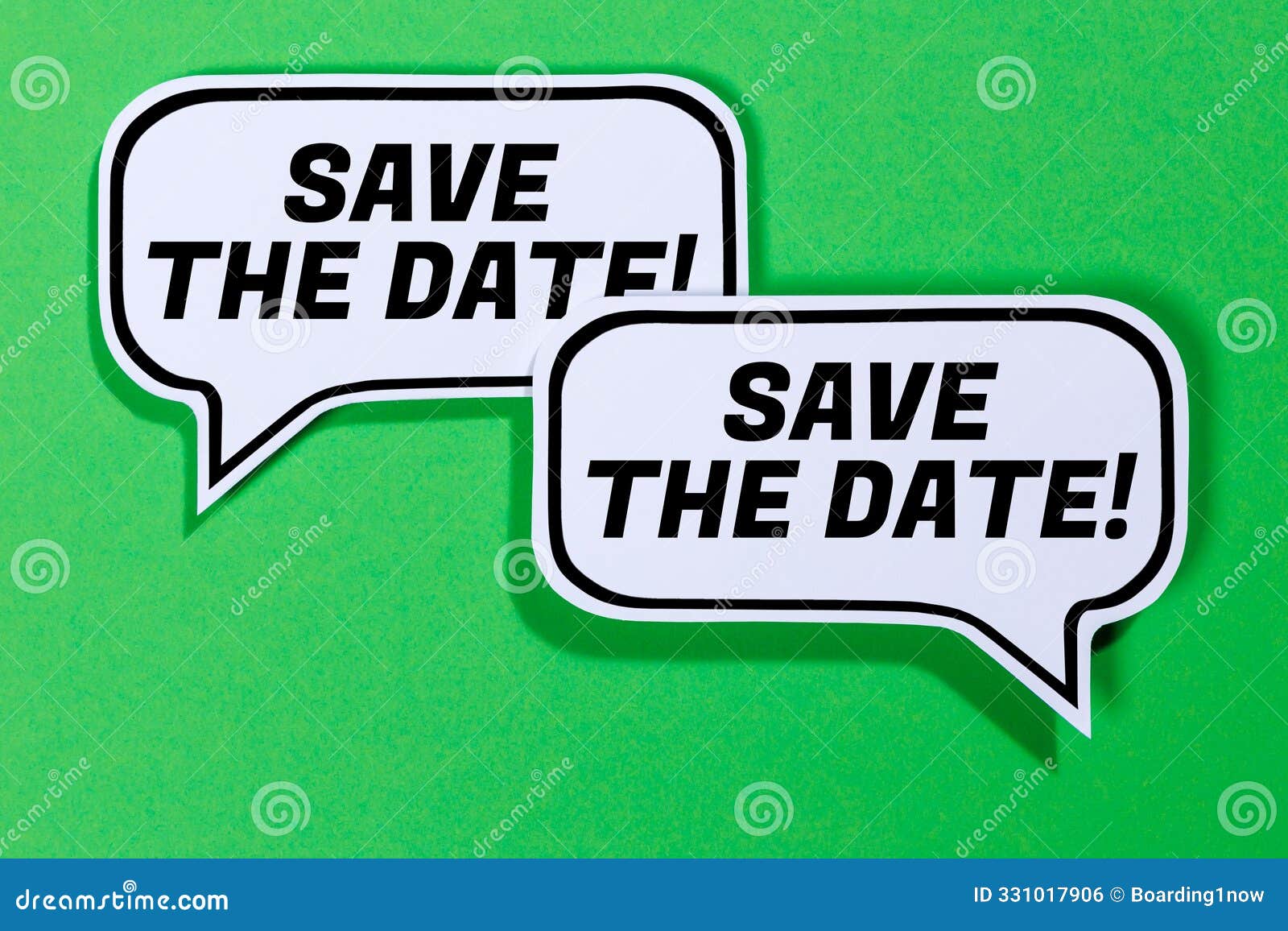 Save the Date Invitation Message Information in Speech Bubbles ...