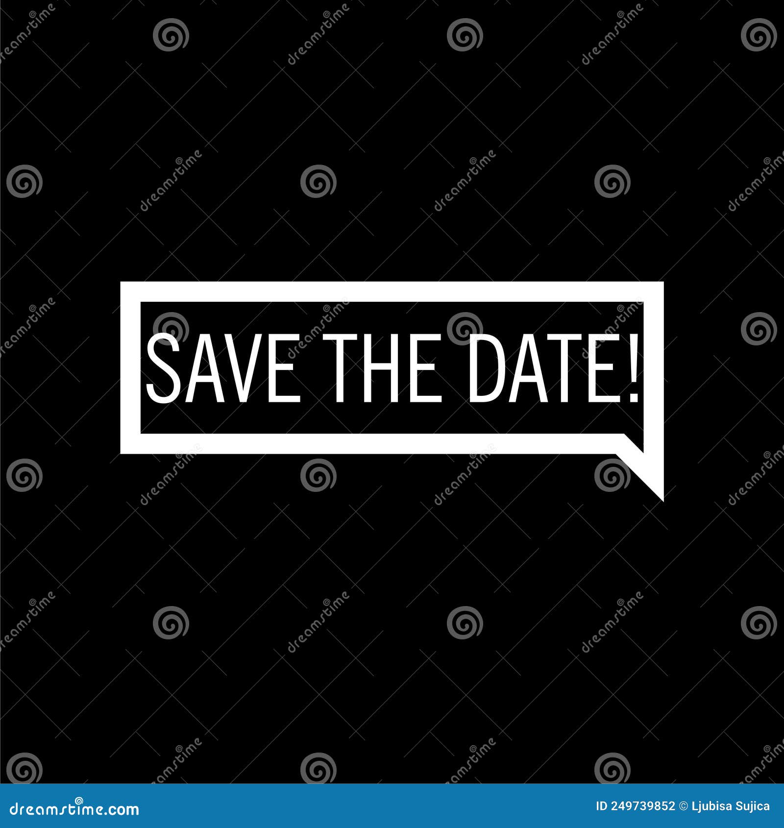 Save the Date Logo Isolated on Dark Background Stock Vector ...