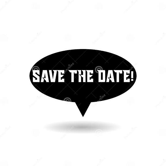Save the Date Logo with Shadow Stock Vector - Illustration of octagon ...