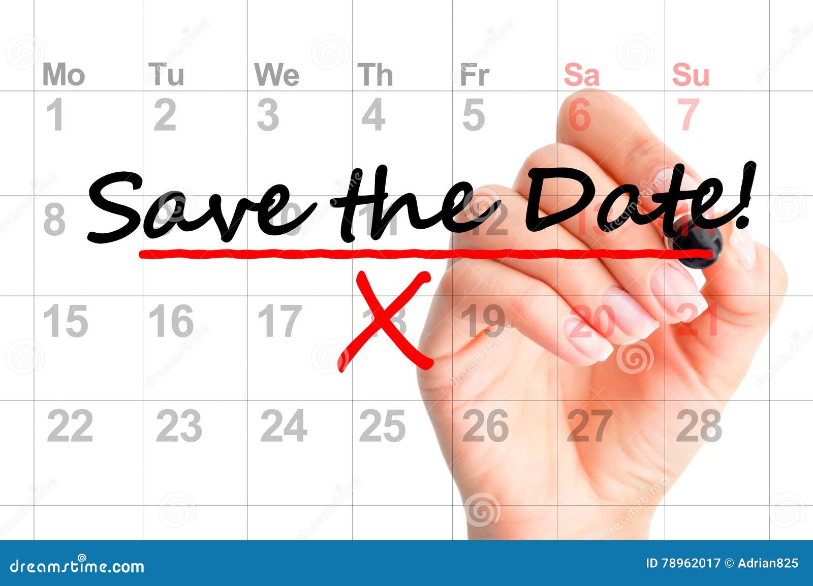 Save the Date Marked on Calendar Stock Image - Image of management ...