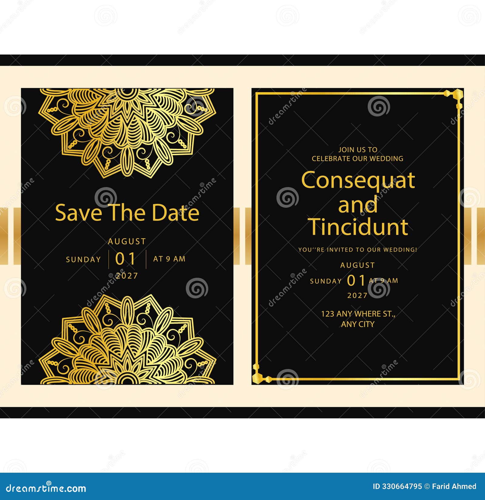 Save the Date Meditation Wedding Invitation Card with Luxury Background ...