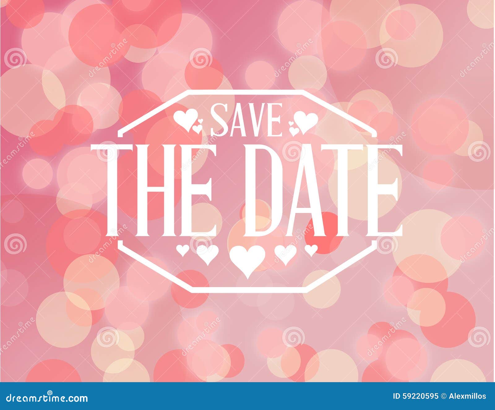 Save the Date Pink Bokeh Background Sign Stock Illustration ...