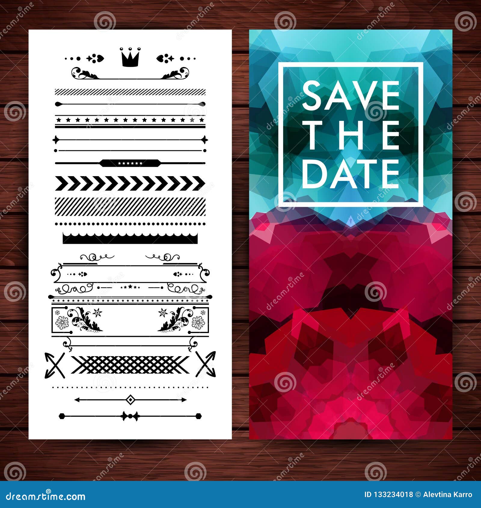 Save the Date Poster with Extra Borders Stock Vector - Illustration of ...