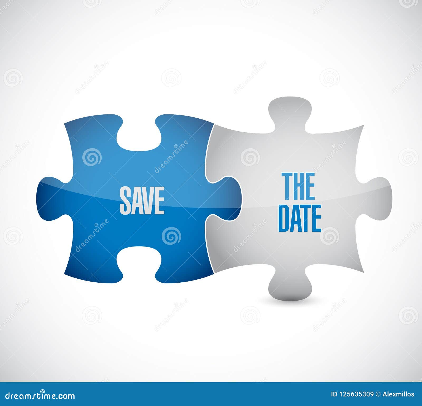 Save the Date Puzzle Pieces Message Concept Stock Illustration ...