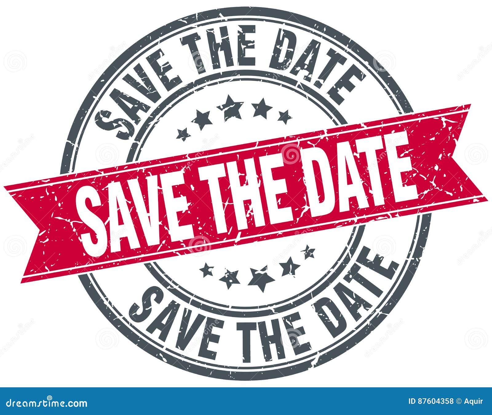Save the Date Red Round Grunge Ribbon Stamp Stock Vector - Illustration ... Save the Date Red Round Grunge Ribbon Stamp Stock Vector - Illustration ...
