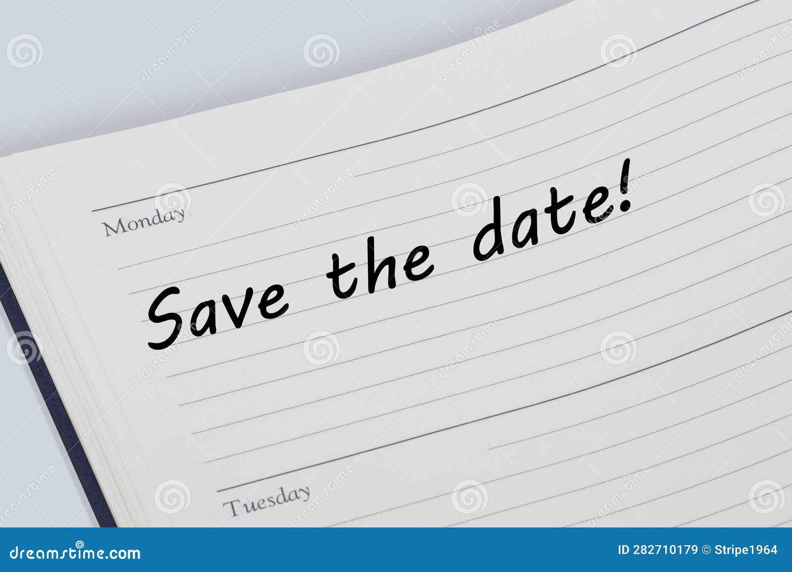 Save the Date Reminder Note in a Diary Page Stock Image - Image of ...