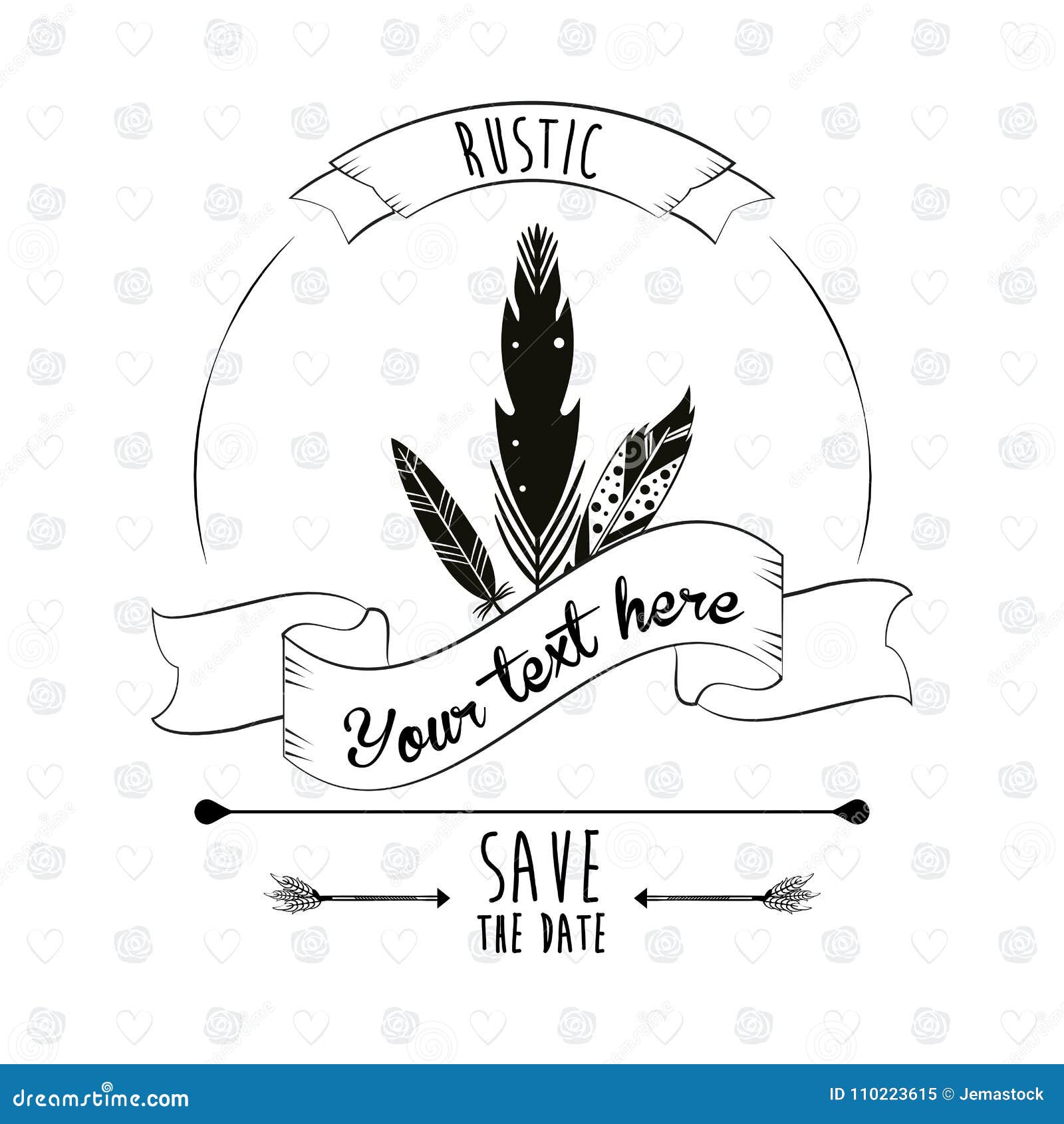 Rustic Poster Message Celebration Decoration Floral Cartoon Vector ...