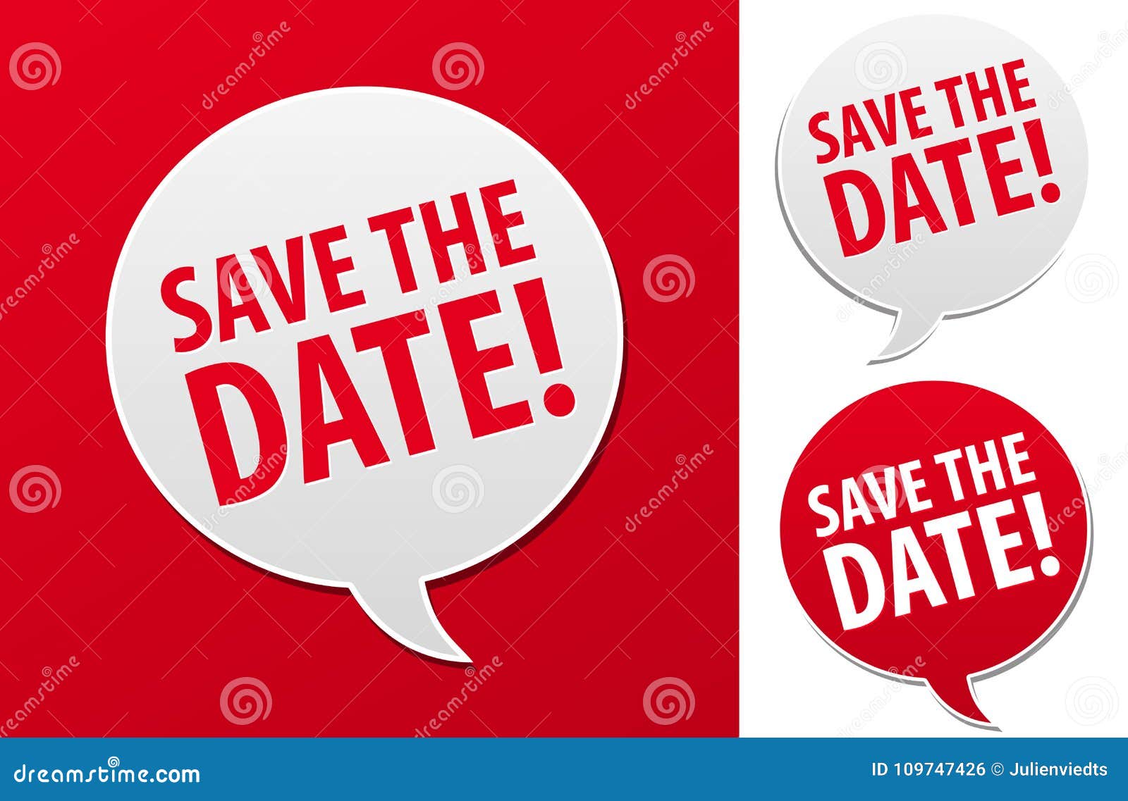 Save the Date Speech Bubble. Eps10 Vector. Stock Vector - Illustration ...