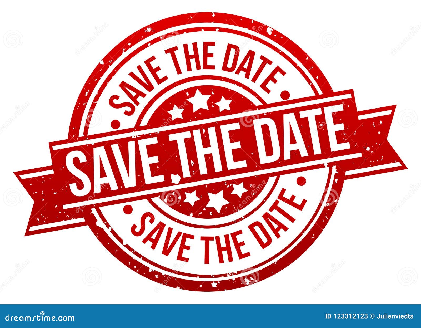 Save the Date Stamp Button Banner Badge in Red. Stock Vector ...