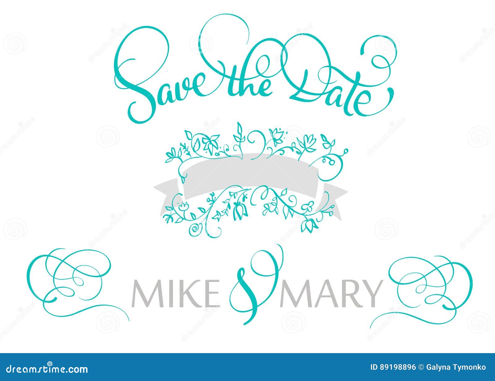 Save the Date Text for Wedding. Calligraphy Lettering Vector ...