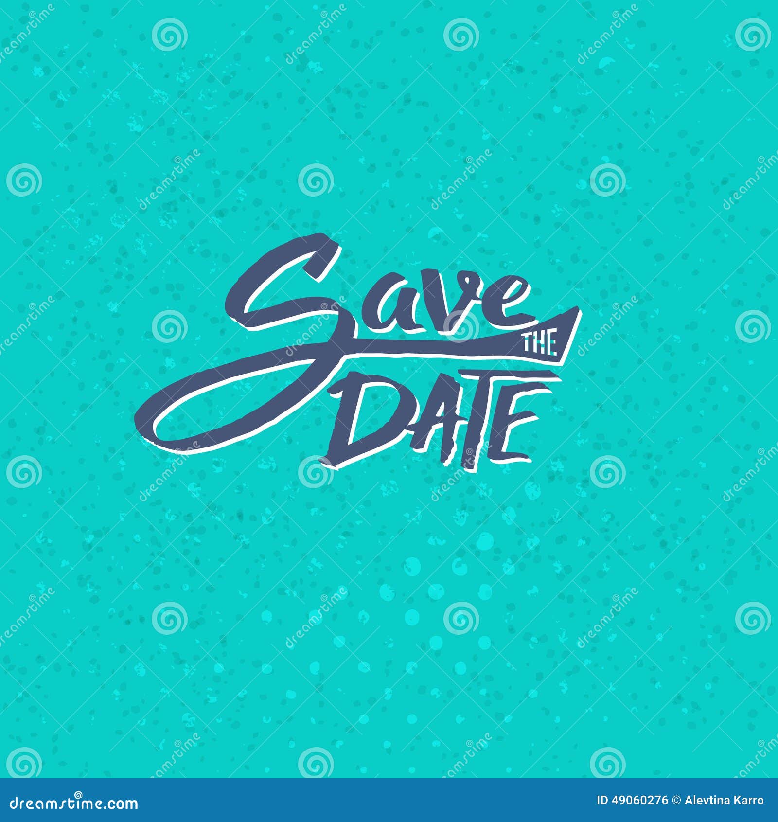 Save the Date Texts on Blue Green Background Stock Vector ...