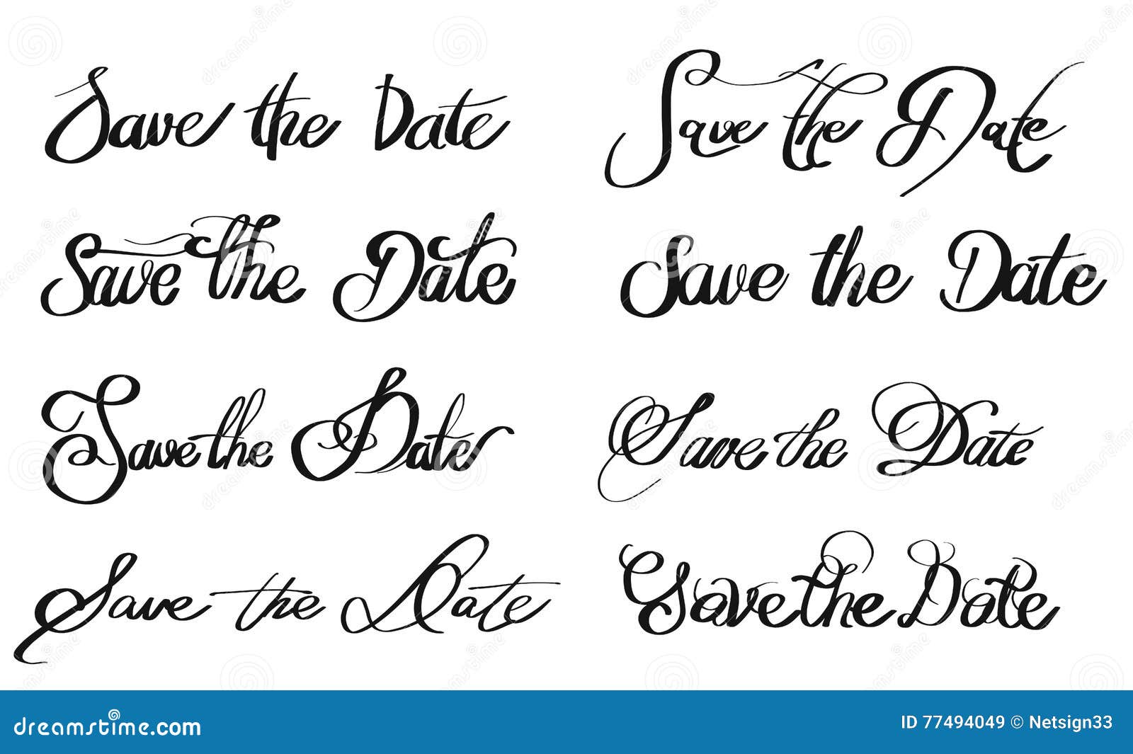 Save the Date Various Written Quotes Stock Vector - Illustration of ...