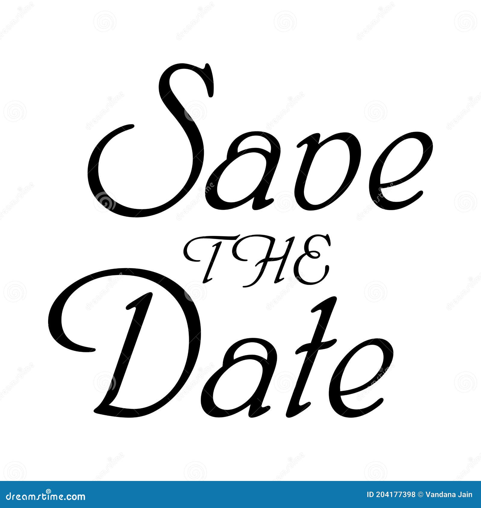 Calligraphy Save The Date. Watercolor Flowers Invitation Modern ...