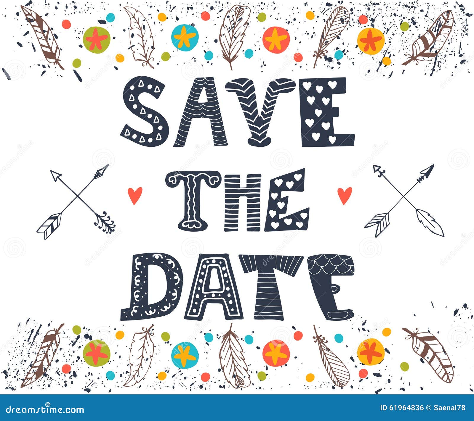 Save the Date. Wedding Invitation Card with Cute Background. Stock ...